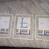 Choo Choo Train Set of 3 Unframed Personalised Name Poster Print ...