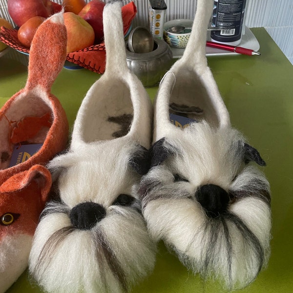 Mouse Woman Slippers, Custom Gray Mice, Rat, Felted, Personalized ...