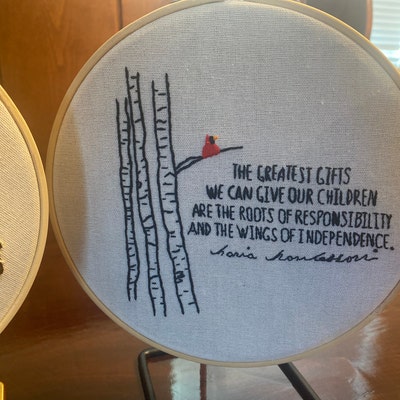 Modern Cardinal DIY Beginner Embroidery Kit - Etsy