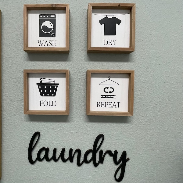 Wood Laundry Sign | Laundry Sign for Kitchen | Kitchen Wall Decor ...
