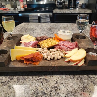 Outdoor Enrertaining Craft Beer Flight Board/cheese Tray W/drink ...
