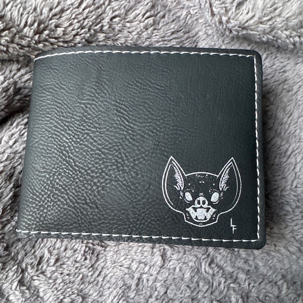 Mad Bat Vegan Leather Wallet - Etsy