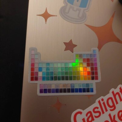 Sticker // Vinyl Holographic Periodic Table, Science Art 3 Inches ...
