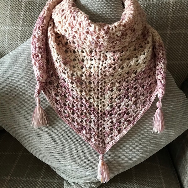 Crochet Triangle Shawl Pattern, Crochet Lace Shawl PDF Download, Women ...