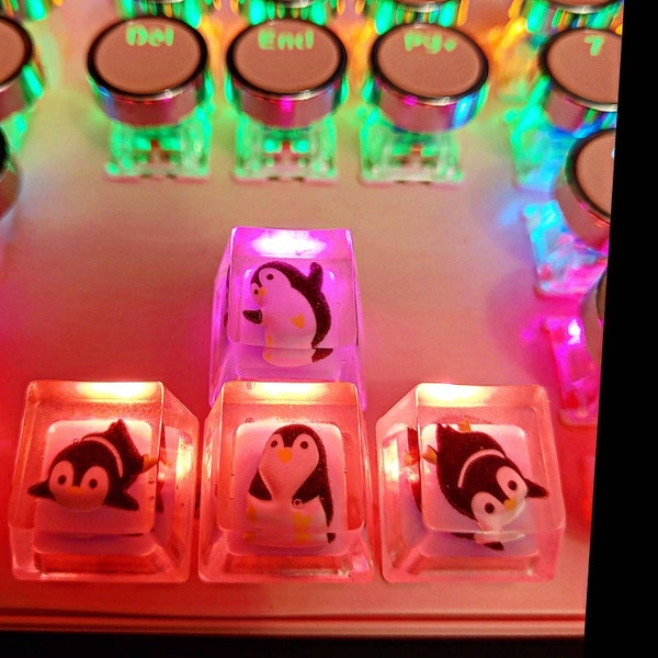Cute Penguin Keycap,anime Keycaps,custom Keycap,resin Keycaps,artisan ...