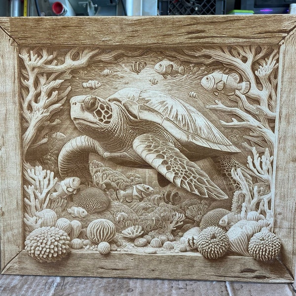 Sea Turtle - Laser Burn PNG | 3D Illusion | Engrave | Laser Ready ...