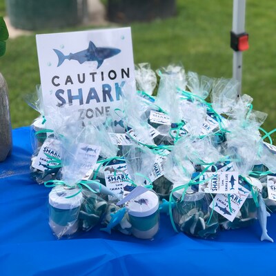 SHARK Birthday Party Favor Tags Shark Gift Tags Shark Party Favor Gift ...