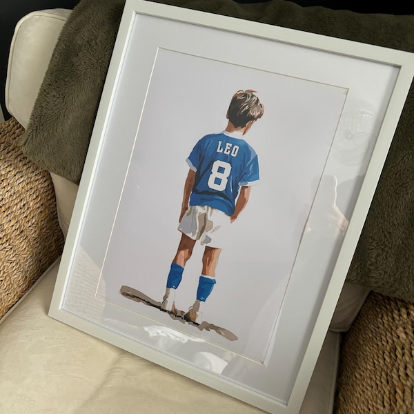 Personalised Football Wall Art Prints, Personalised Football Prints Football Gift for Boys ...