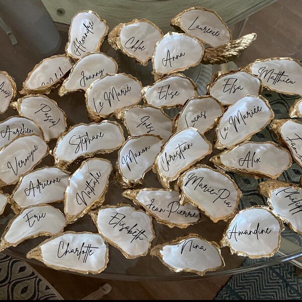 Oyster Shell Place Cards Wedding Favor Wedding Placecard Name Cards ...