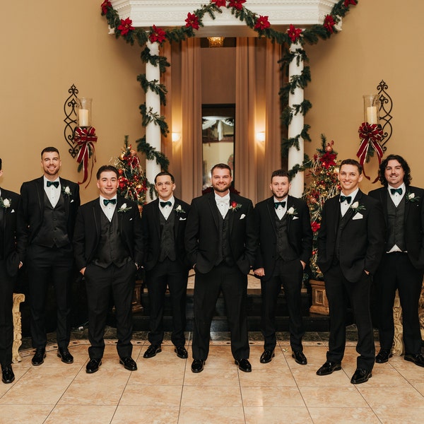 Green Velvet Bow Tie (READY TO SHIP), Emerald Mens Bow Tie, Wedding Bow ...