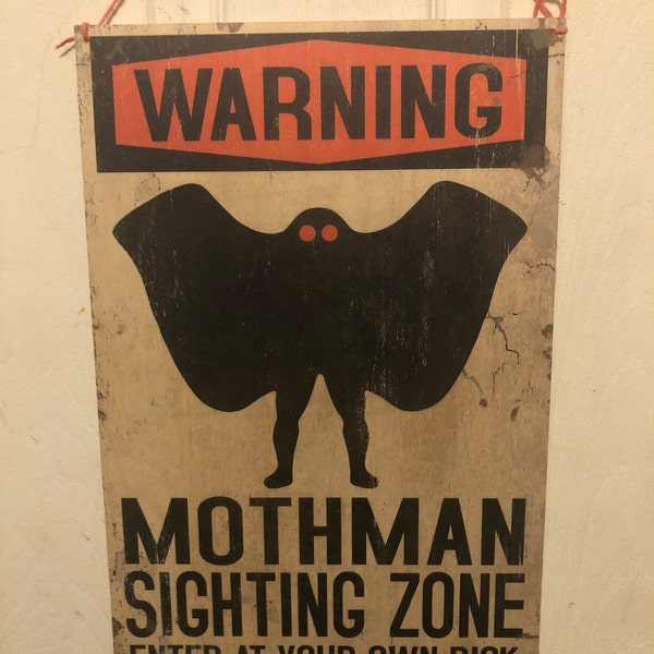Prints, Signs, Mothman, Cryptid, Mothman Sighting Zone, Enter at Your ...