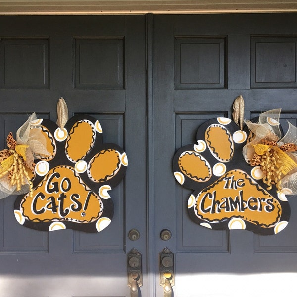 Paw Print Door Hanger - Etsy
