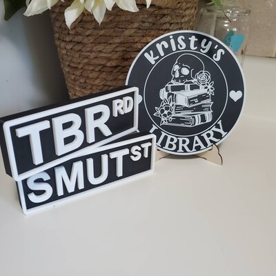 Library Street Sign Bookshelf Sign Personalized Laser Engraved Bookish ...
