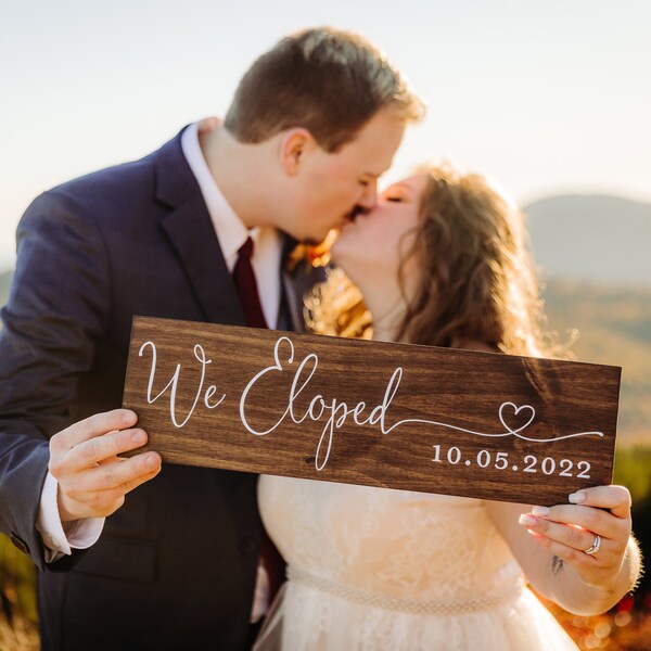 We Eloped Sign, Elopement Announcement Sign - Etsy