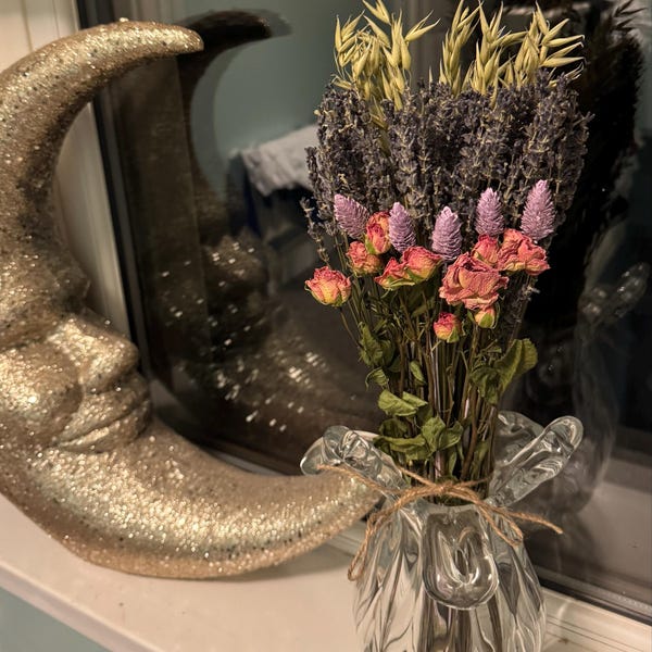 Dried Rose & Lavender Bouquet | Everlasting Flower Arrangement ...