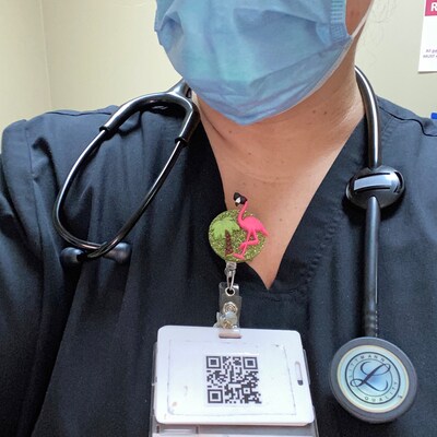 Pink Flamingo ID Badge Weighs Less Than 1 Oz - Etsy