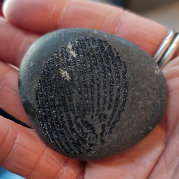 Custom Made Fingerprint Worry Stone, Free Engraved Personalization ...