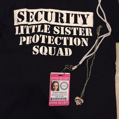 New Baby Sibling Security Badge Pregnancy Announcement & Baby Shower ...