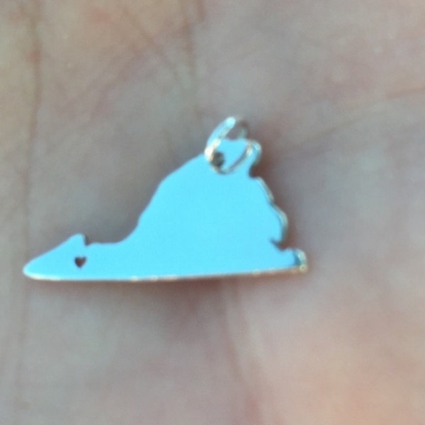 Virginia State Necklace – Personalized Sterling Silver Charm - Etsy