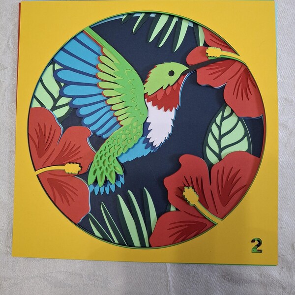 3D HUMMINGBIRD Svg - Shadow Box Svg - Layered Cardstock Svg - for ...