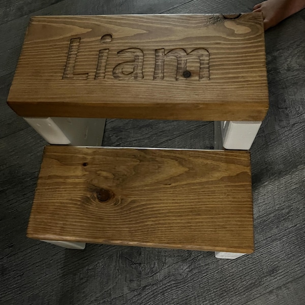 Personalized Kids Wooden Step Stool: Engraved Toddler Gift - Etsy