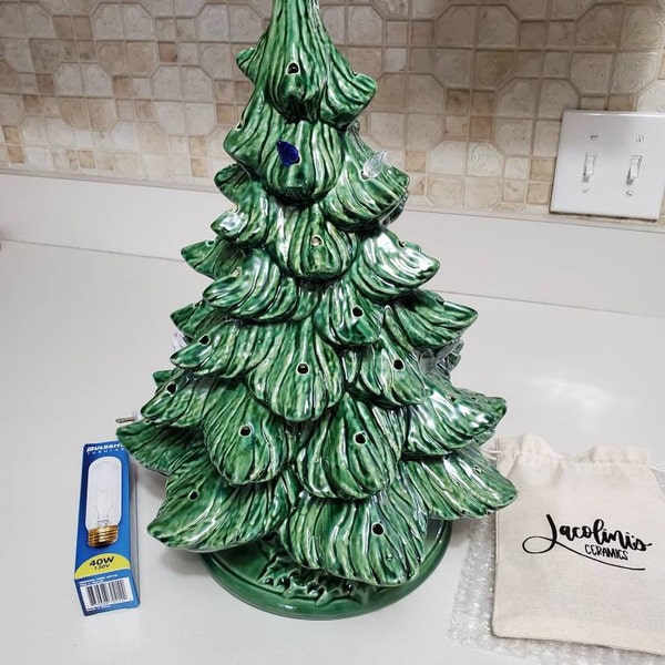 Ceramic Christmas Tree With Pointed Bulbs. Small Ceramic Christmas Tree ...
