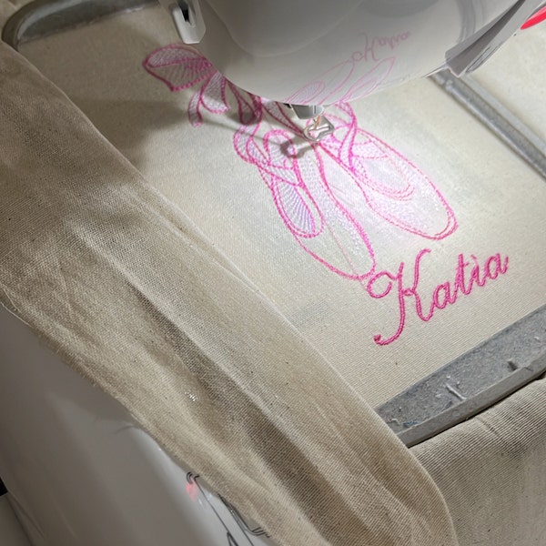 Cute Pointe Ballet Shoes Slippers Bow Dance Machine Embroidery Design 6 ...