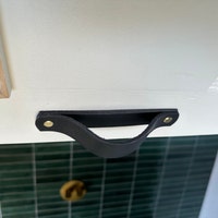 Thick Flat Leather Drawer Handles Leather Cabinet Pulls Leather Knob ...