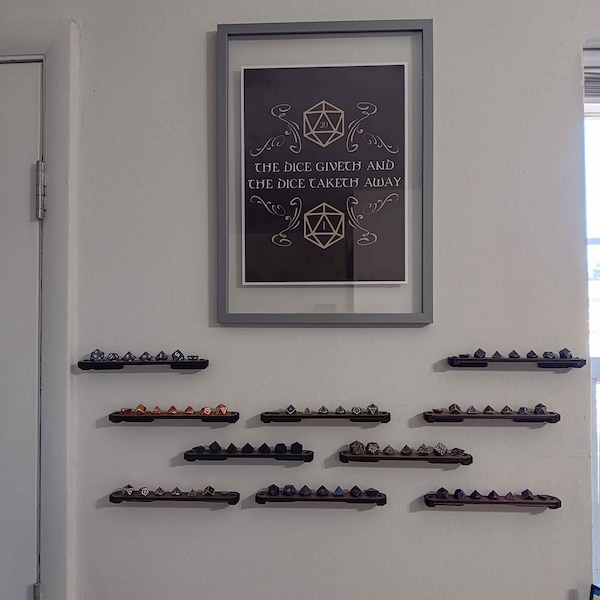 Minimalist Floating Dice Shelf | Wall Mount Display for RPG Tabletop ...