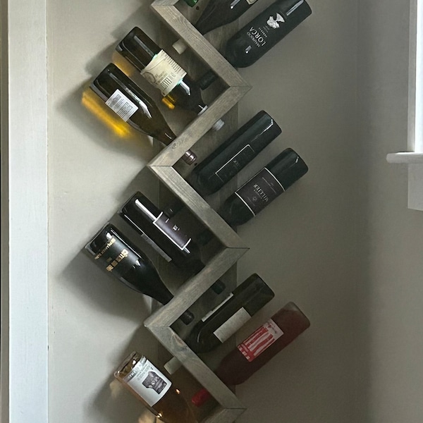 Zig Zag Wine Rack | the Ziggy Zag | Z Geometric Wall Mounted Rustic ...