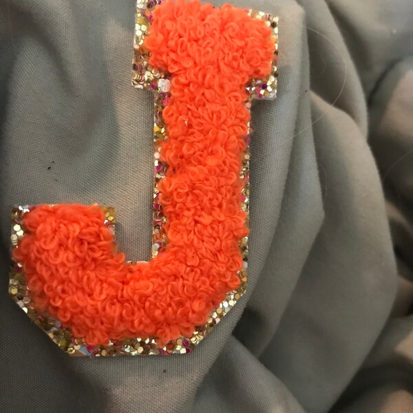 Glitter Varsity Chenille Adhesive Letter Patches - Etsy