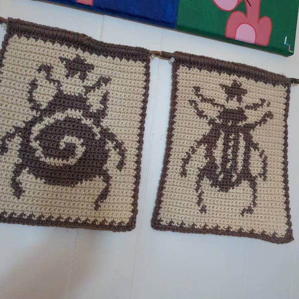 Spiral Bug and Star Crochet Tapestry Pattern- Insect Tapestry - Etsy