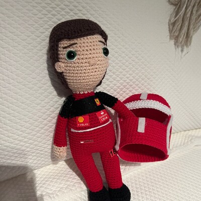 Charles Leclerc Ferrari F1 Formula 1 Racing Driver Crochet Plushie Doll ...
