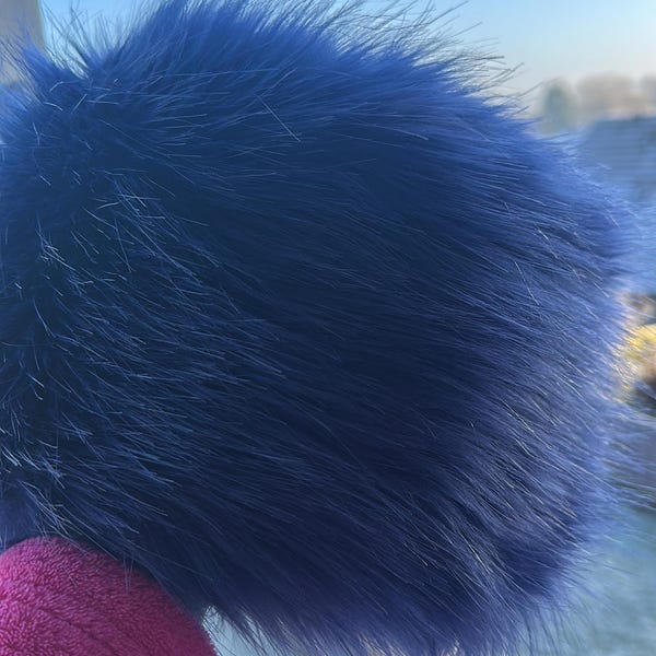 Ice Blue Faux Fur Hat With Cosy Polar Fleece Lining-blue Fur Hat-blue ...