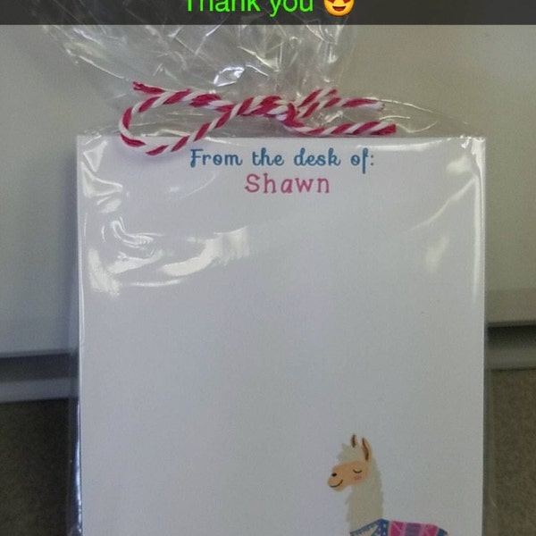 Llama Notepad - Personalized Teacher Notepad - Llama Gift - Llama ...