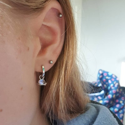 Sterling Silver Rotatable Planet Ring, Fidget Ring, Adjustable Size ...