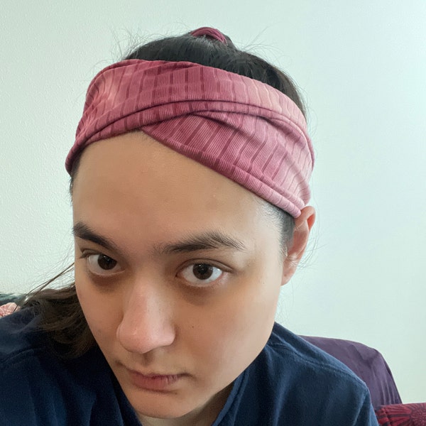 Blush Double Twist Headband Turban Headband Wide Headband Yoga Headband