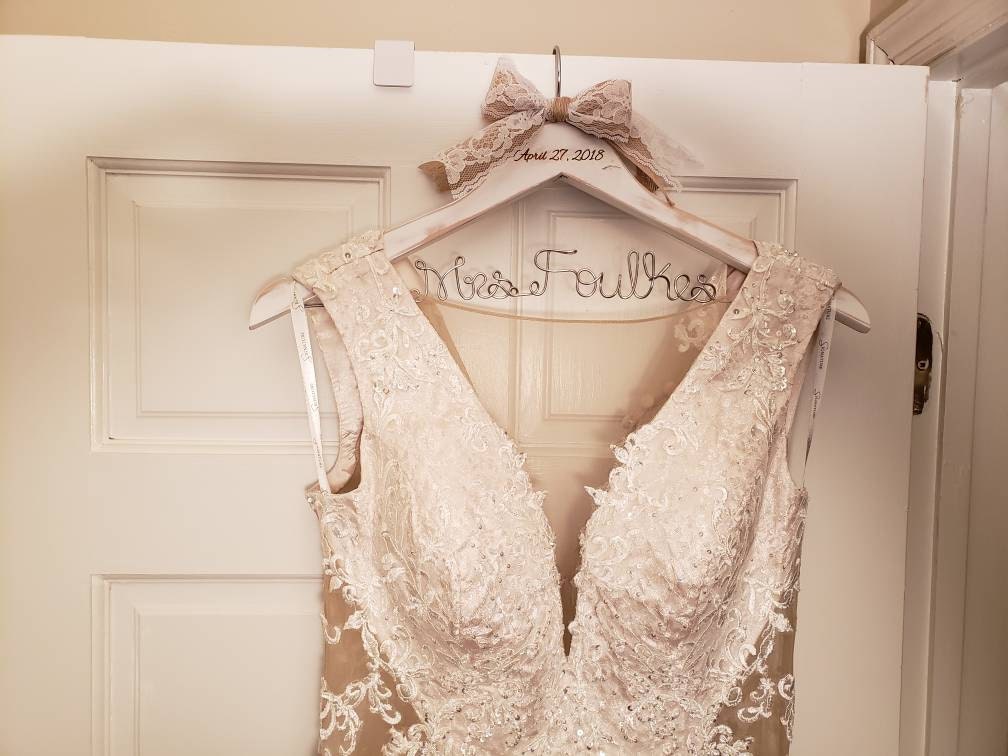 Rustic Bridal Hanger / Shabby Chic Bride Hanger / Wedding | Etsy