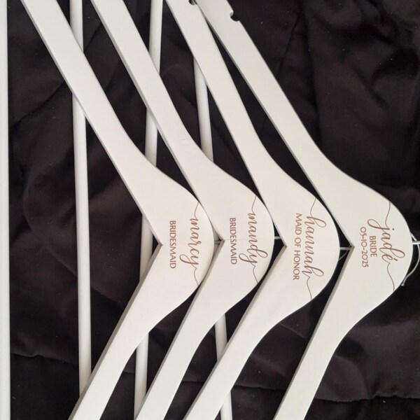Personalized Bridesmaid Hangers, Wooden Engraved Hanger, Wedding Hanger ...