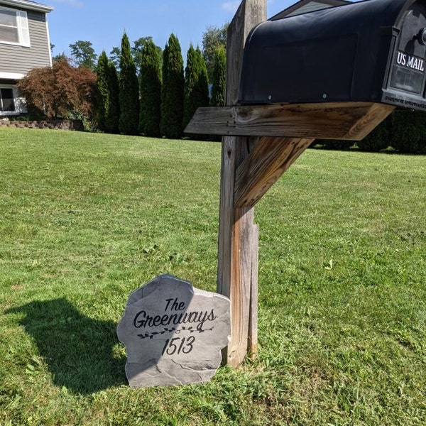 Name and Address Stone - Engraved Rock - Personalized - Garden Stone ...