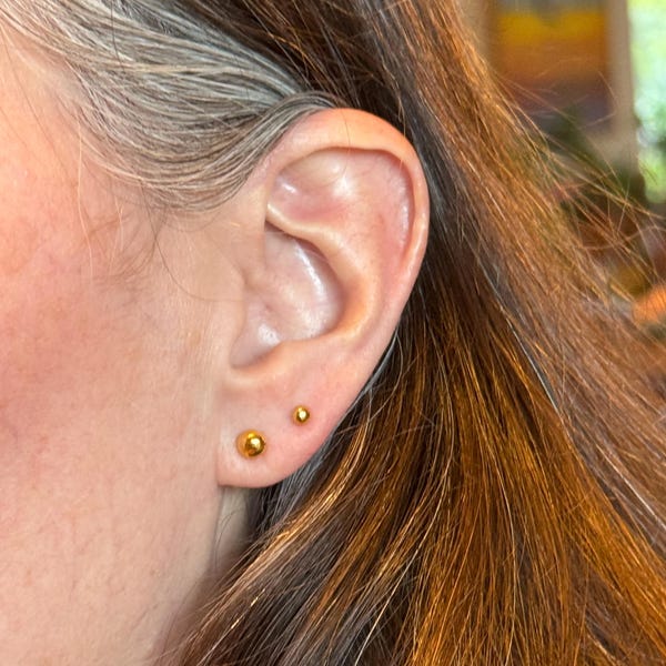 24k Gold Ball Studs - 3mm 4mm 5mm 6mm - Pick Your Size - Solid Gold ...