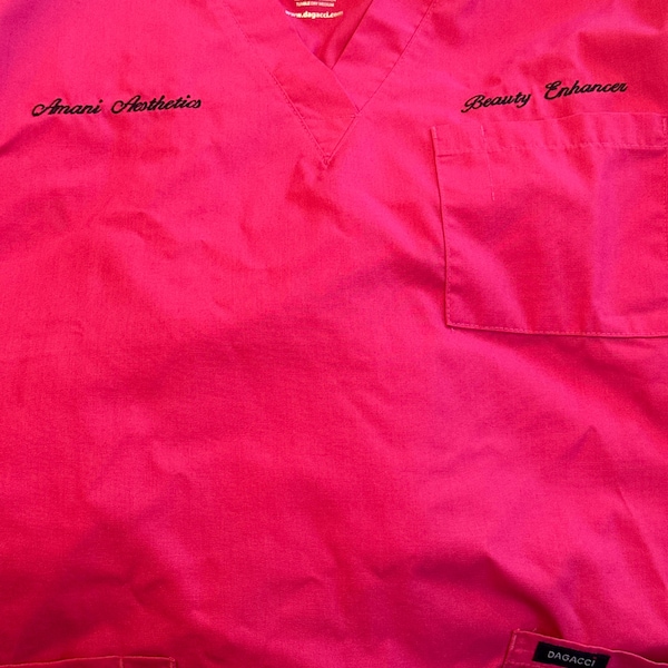 Custom Embroidered Scrubs Set: Personalized Salon Uniform - Etsy