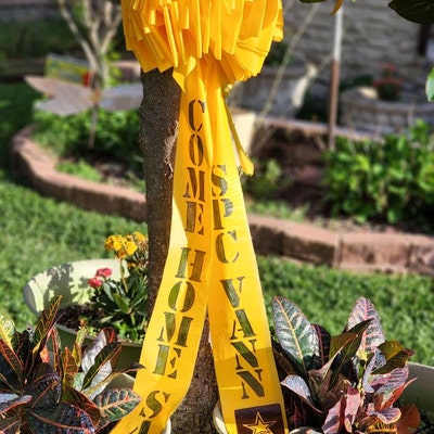 2 YELLOW RIBBON BOWS Weatherproof for the Troops - Etsy