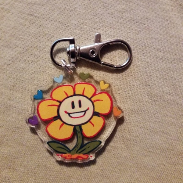 Undertale Flowey 1.5" Doubled Sided Acrylic Charm - Keychain or Cell ...