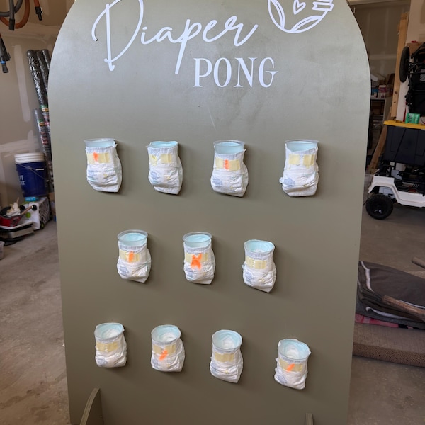 Custom Diaper Pong Decal for Baby Shower Backdrop Arch - Personalized ...