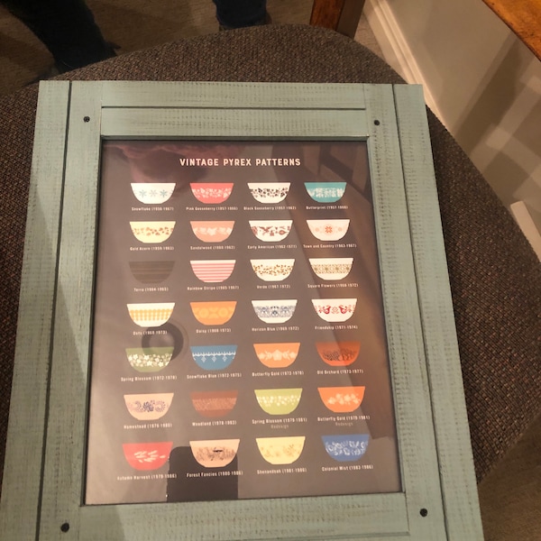Vintage Pyrex Patterns Chart: Retro Kitchen Wall Art Print - Etsy