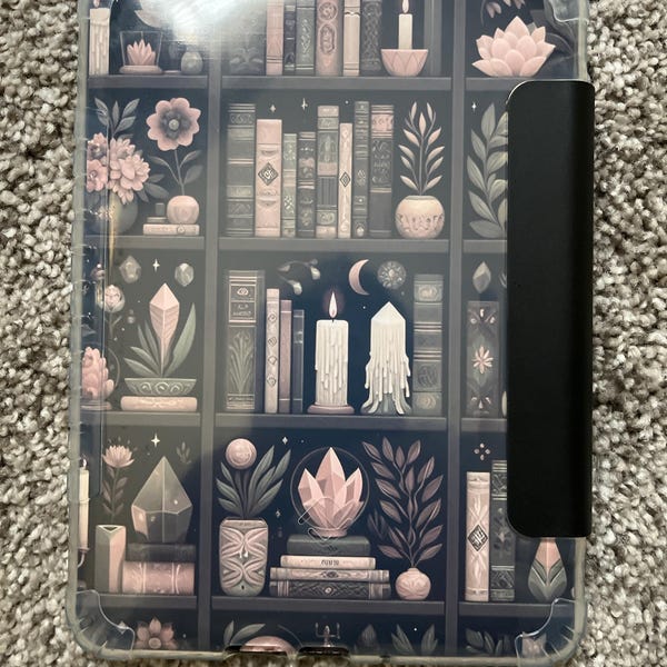 Bookshelf Kindle Insert, Clear Case Kindle Insert, Book Stack Kindle ...