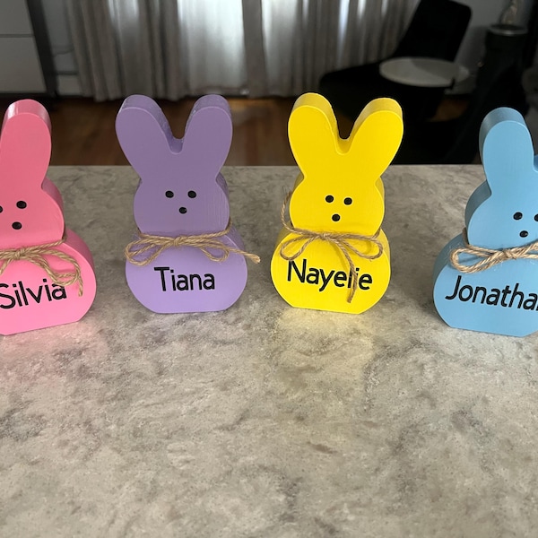 Personalized Hand Painted Easter Peeps, Custom Wooden Bunnies, Peeps ...