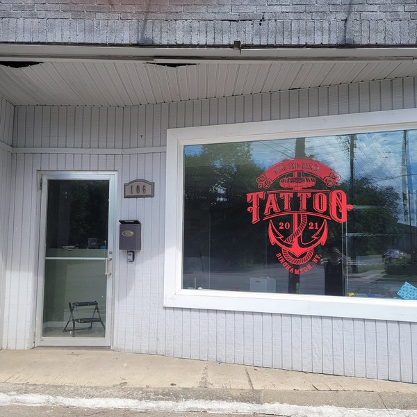 Tattoo Shop Wall Decal Tattoo Studio Sign Logo Wall Stickers Custom ...