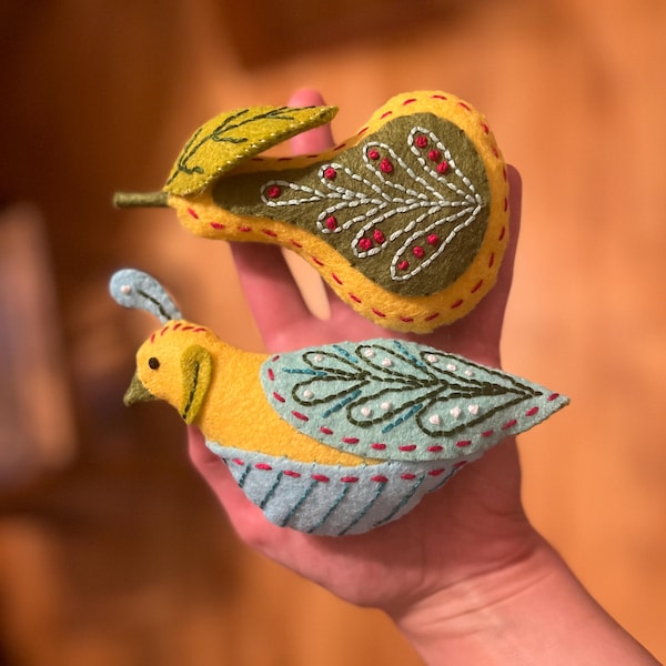 Partridge & Pear PDF Pattern for a Hand Sewn Wool Felt Christmas ...